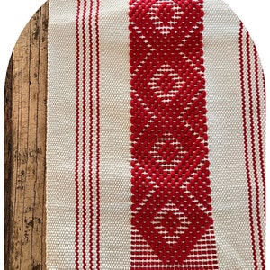 Table Runner - Red and Natural White - Color Range - One of a Kind ...