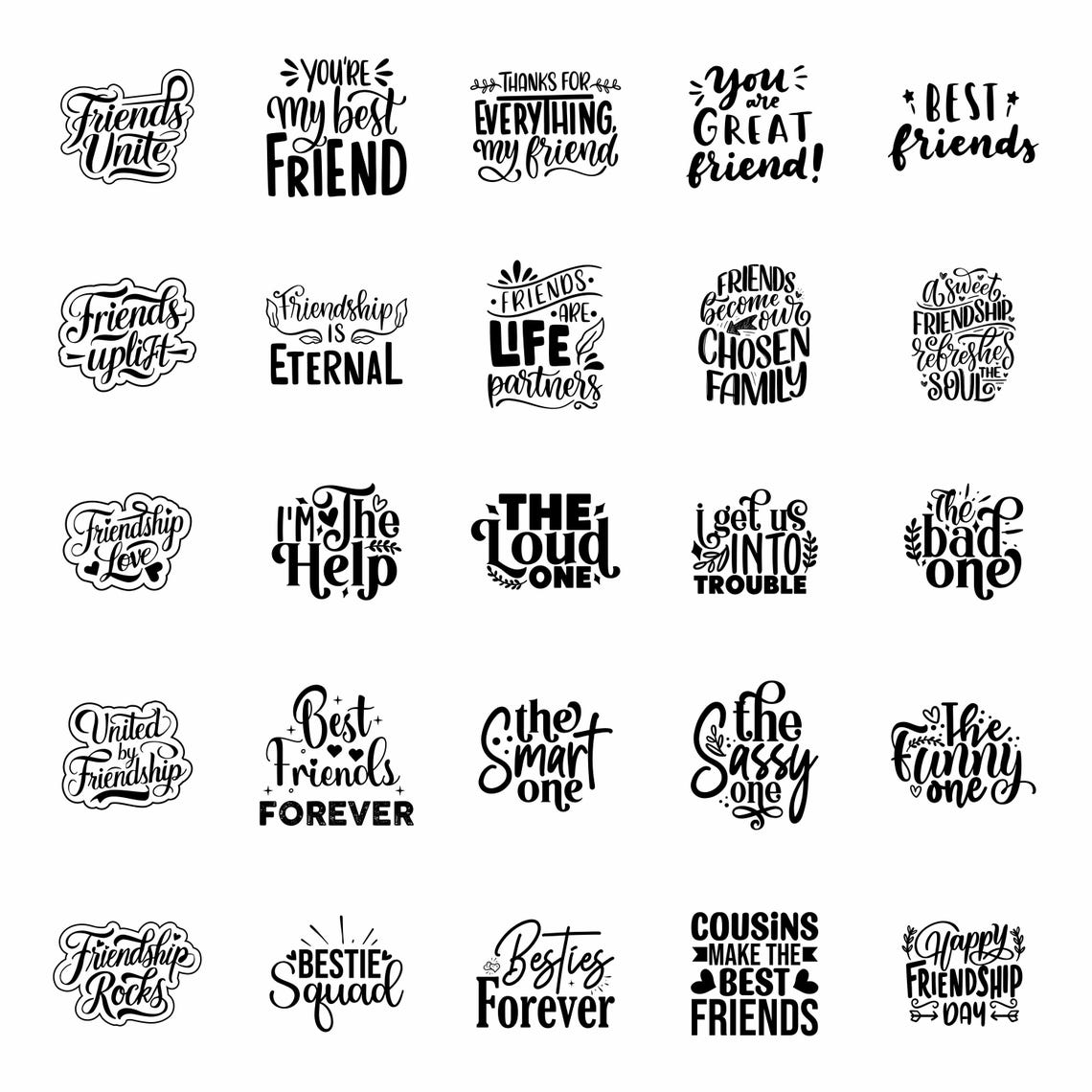 Friendship Quotes Svg, Friendships Svg Prints for T Shirt, Girl ...