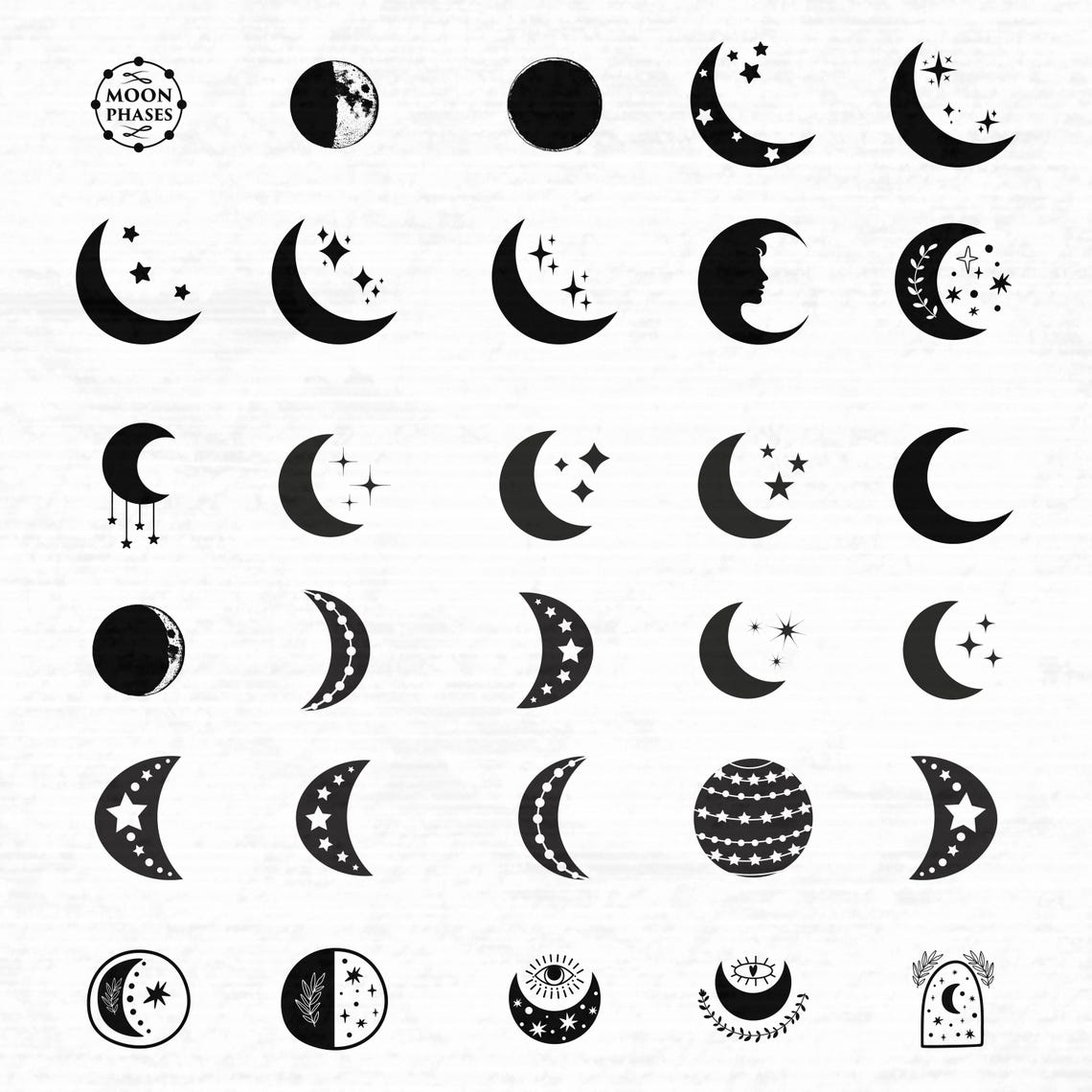 Moon Svg Bundles, Celestial Moon Svg, Moon Bundles,, Moon Cut Files ...