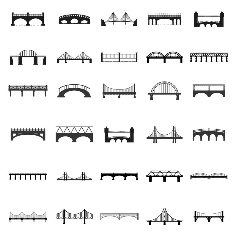 Long Bridges Svg Bundles, Bridges Svg Design, Bridges Clipart, Bridges ...