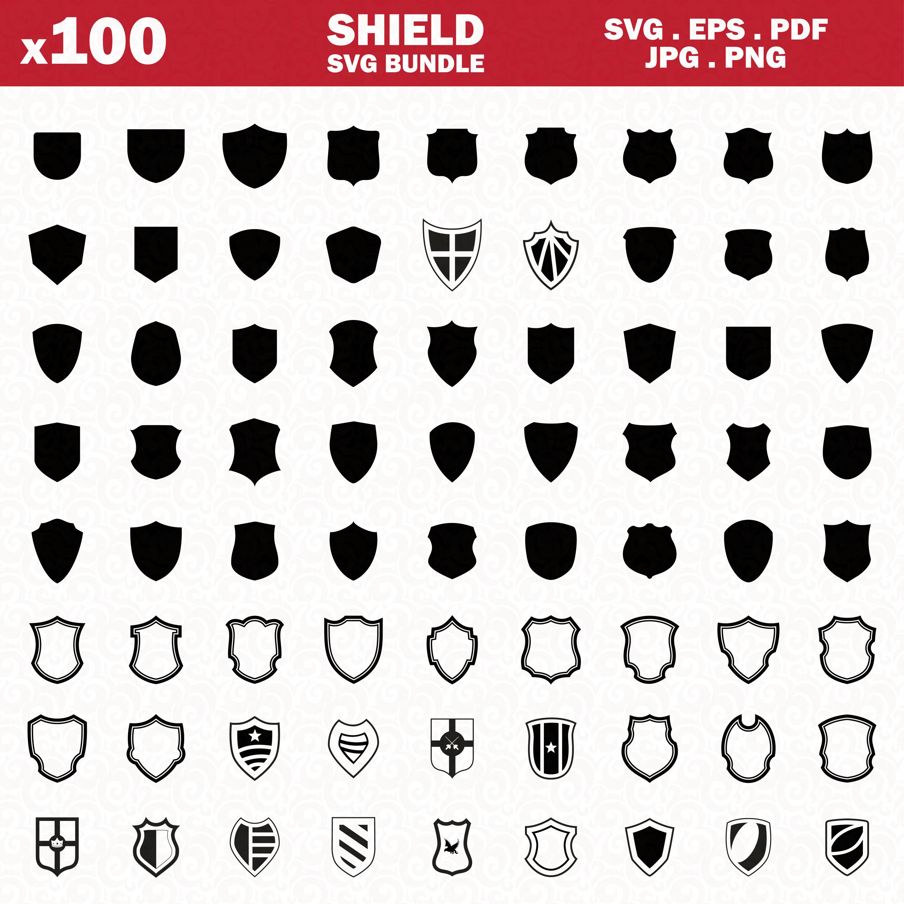 Badge Shield Svg Bundles, Shield Svg, Shield Clipart, Shield PNG, Kids ...