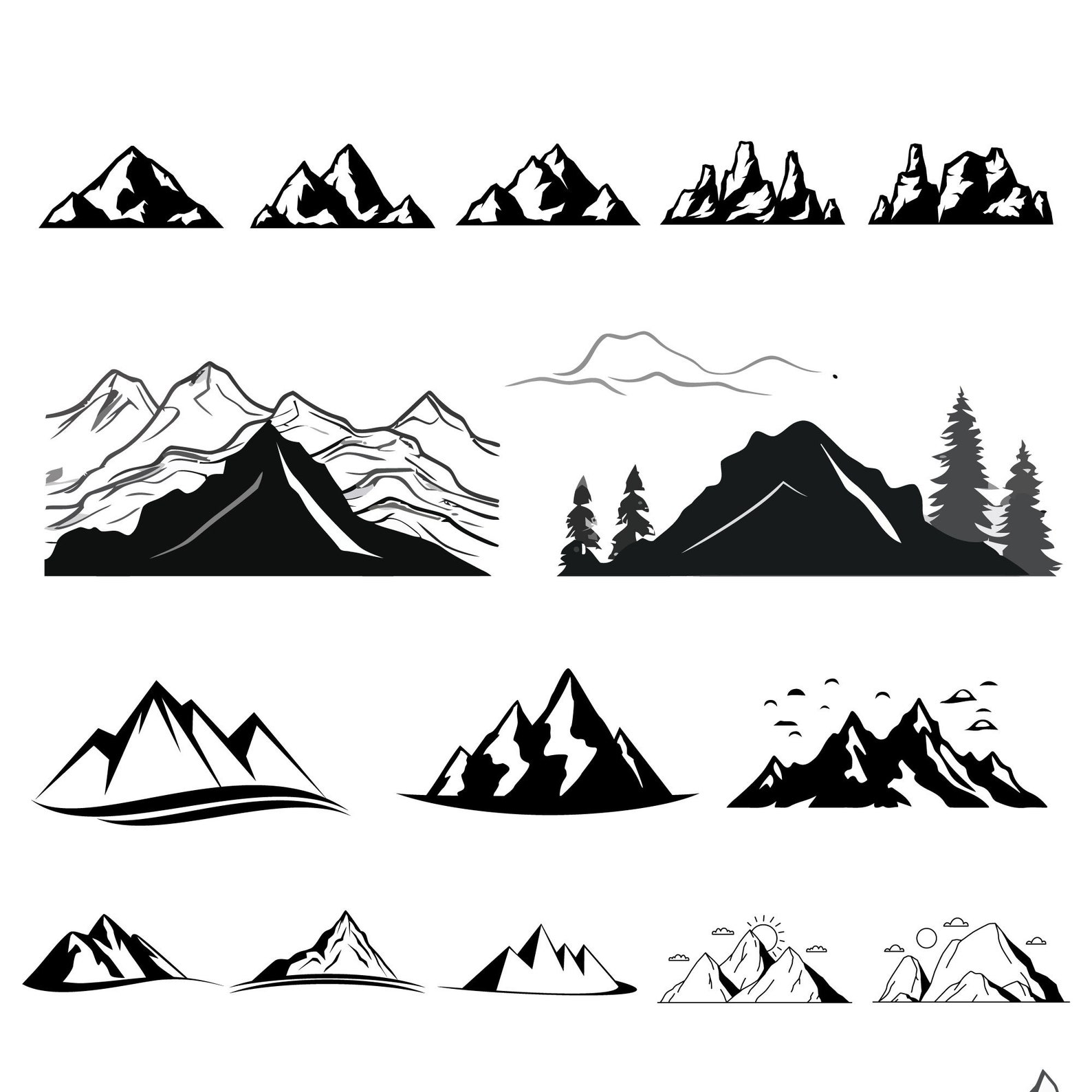 Mountain Svg Files, Mountain Clipart, Mountain Svg Bundles, Mountain ...