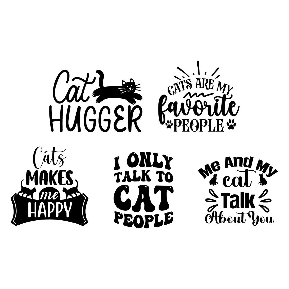 Cute Cat Quotes Svg Bundles, Funny Cat Svg Bundles,funny Cat Sayings ...