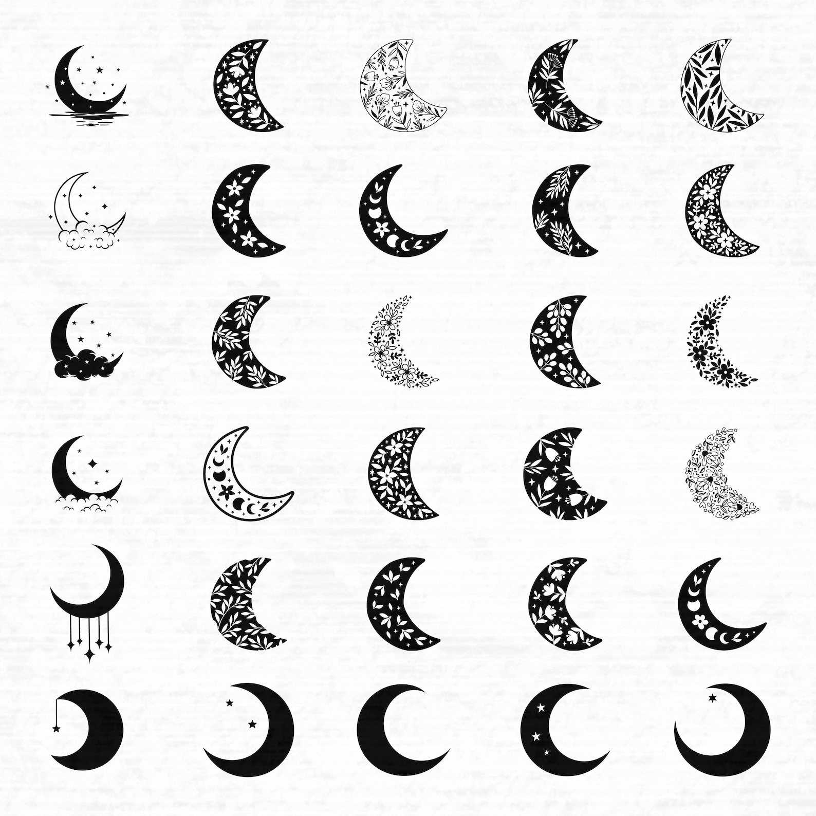 Moon Svg Bundles, Celestial Moon Svg, Moon Bundles,, Moon Cut Files ...