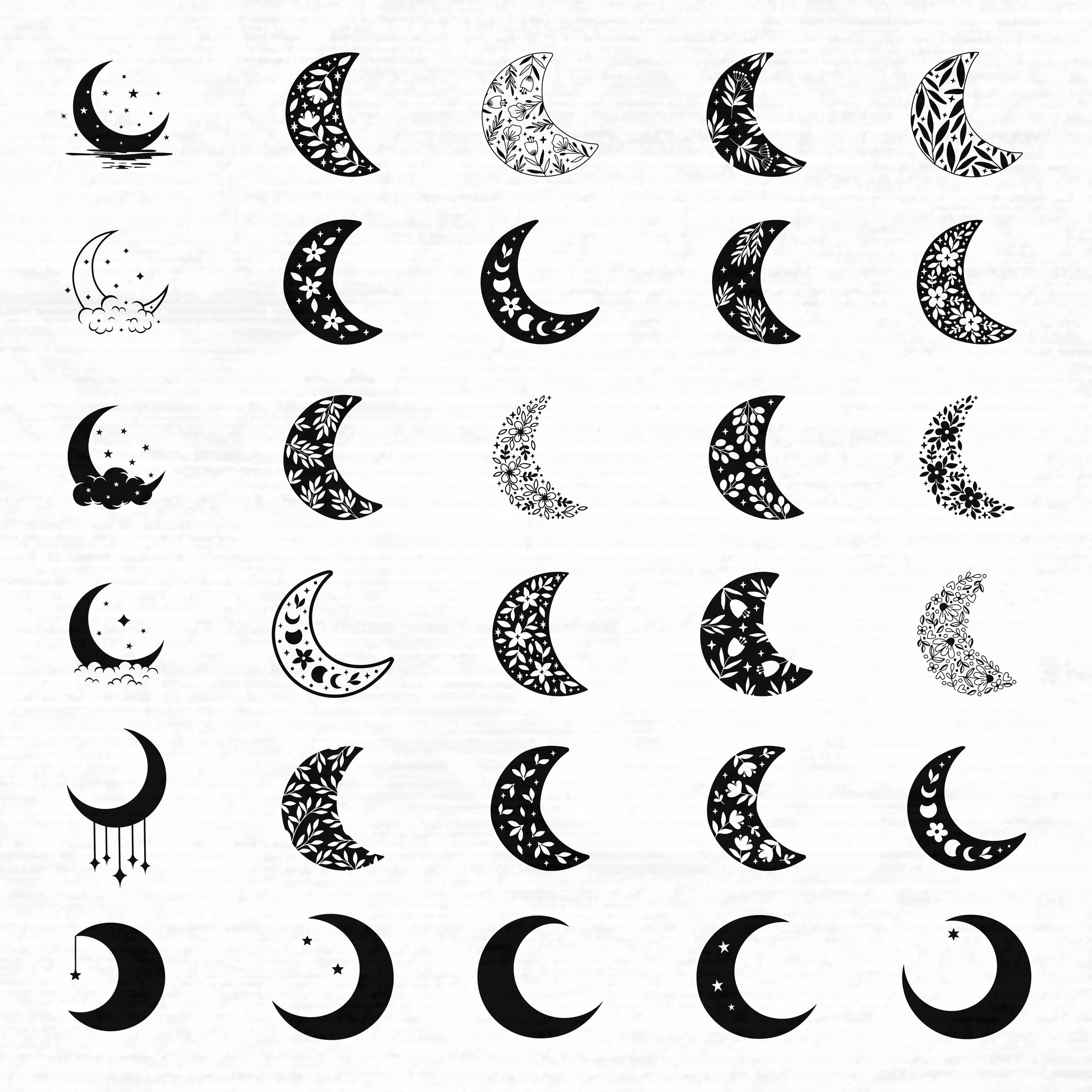 Moon Svg Bundles, Celestial Moon Svg, Moon Bundles,, Moon Cut Files ...