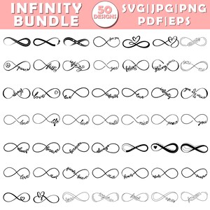 Infinity Symbol Svg Bundles, Infinity Silhouette, Infinity Cut Files ...