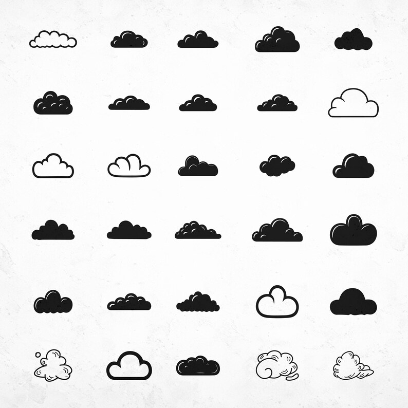 Cloud Svg Bundles, Cloud Svg, Clouds Clipart, Clouds Png, Sky Clouds ...
