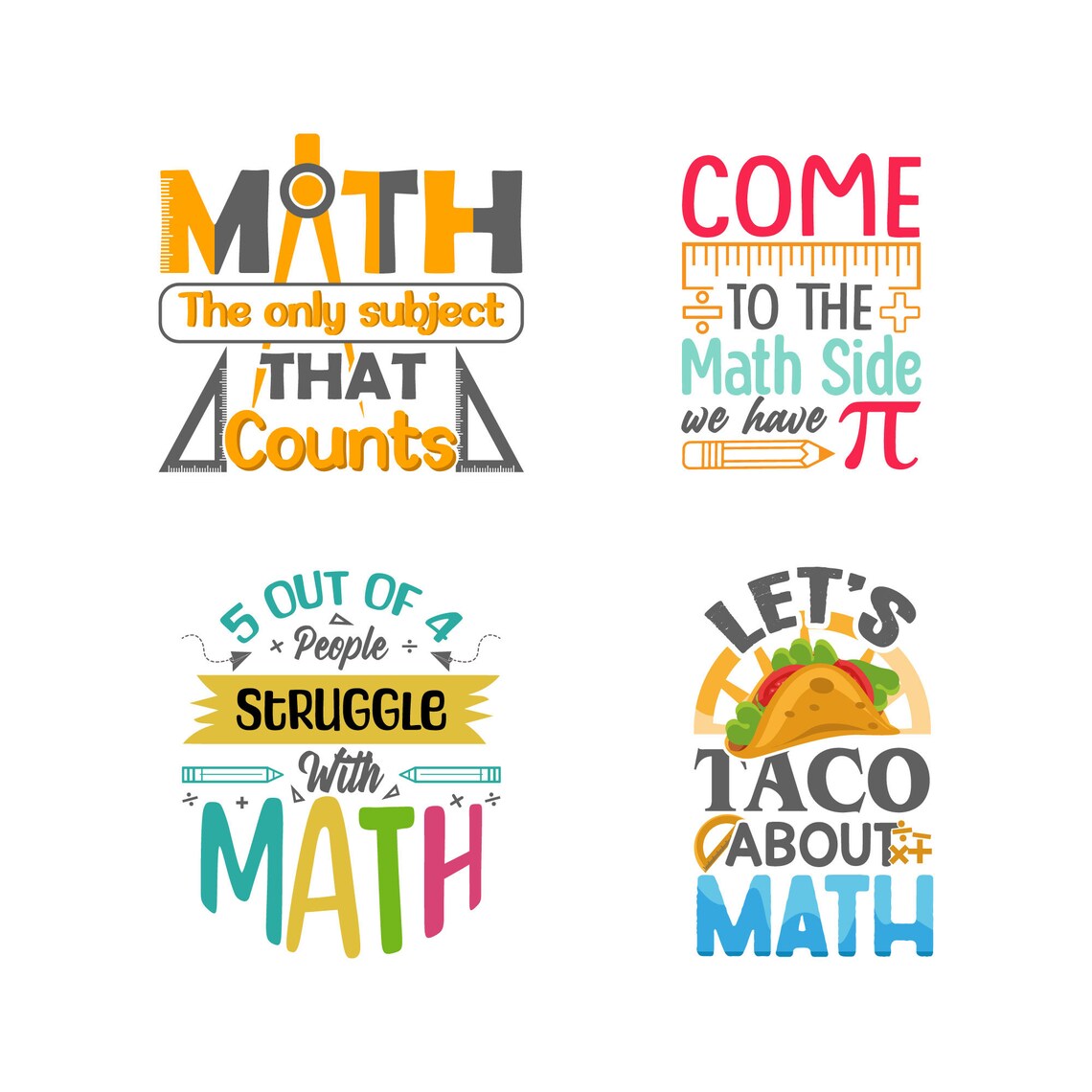 Cute Math Teacher SVG PNG Bundle, Math Teacher Shirt Svg,teacher Svg ...
