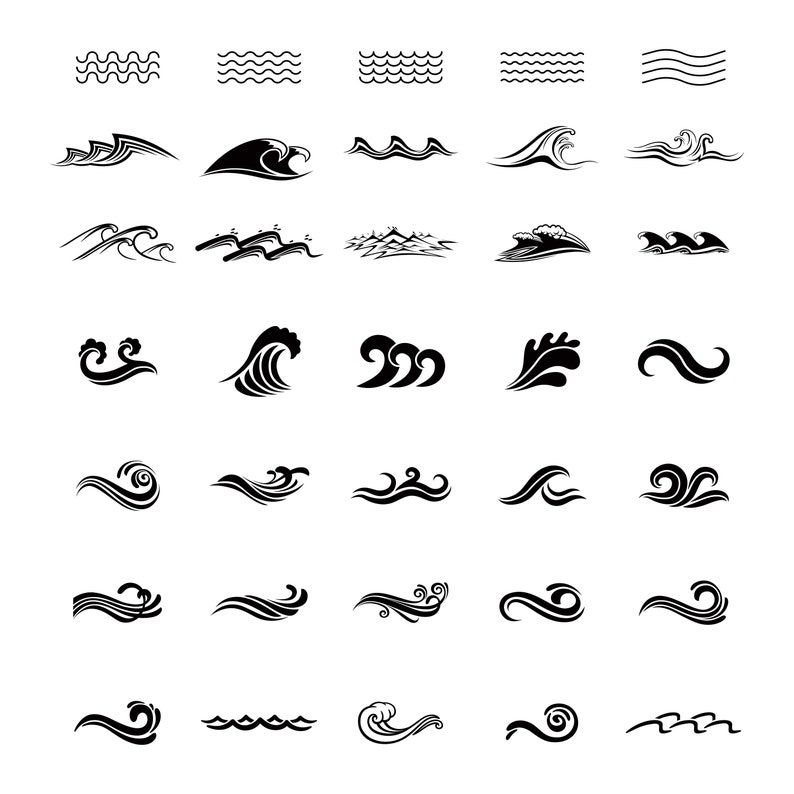 Waves Svg Bundles, Sea Waves Svg Clipart, Wave Clipart, Water Wave ...