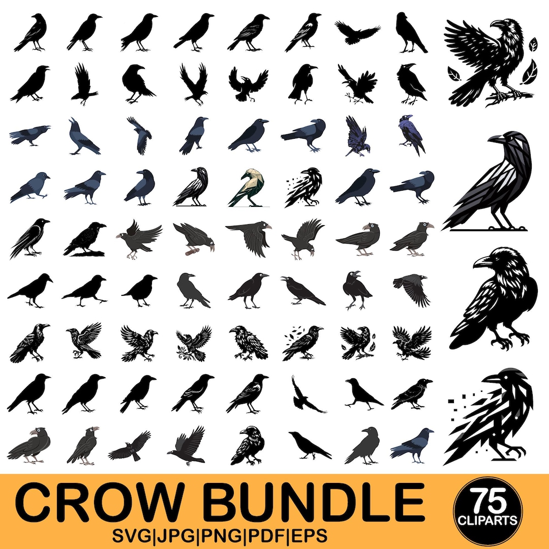 Halloween Festival Crow Svg Bundles, Raven Crow Svg, Bird Crow Svg ...