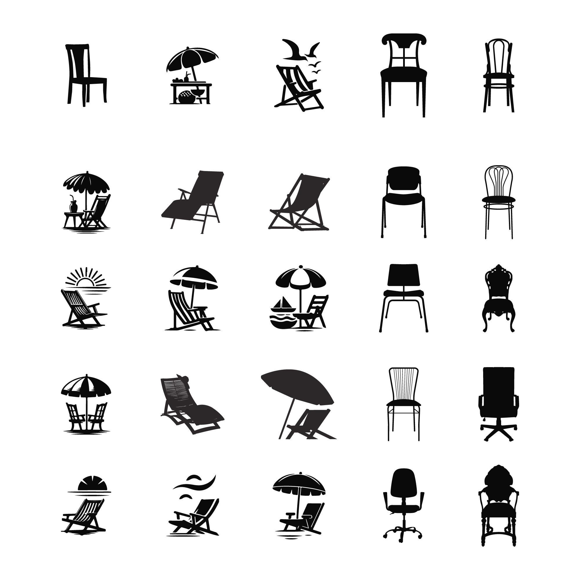 Office Chair Svg , Home Chair Clipart, Lounge Chair, Beach Chair ...