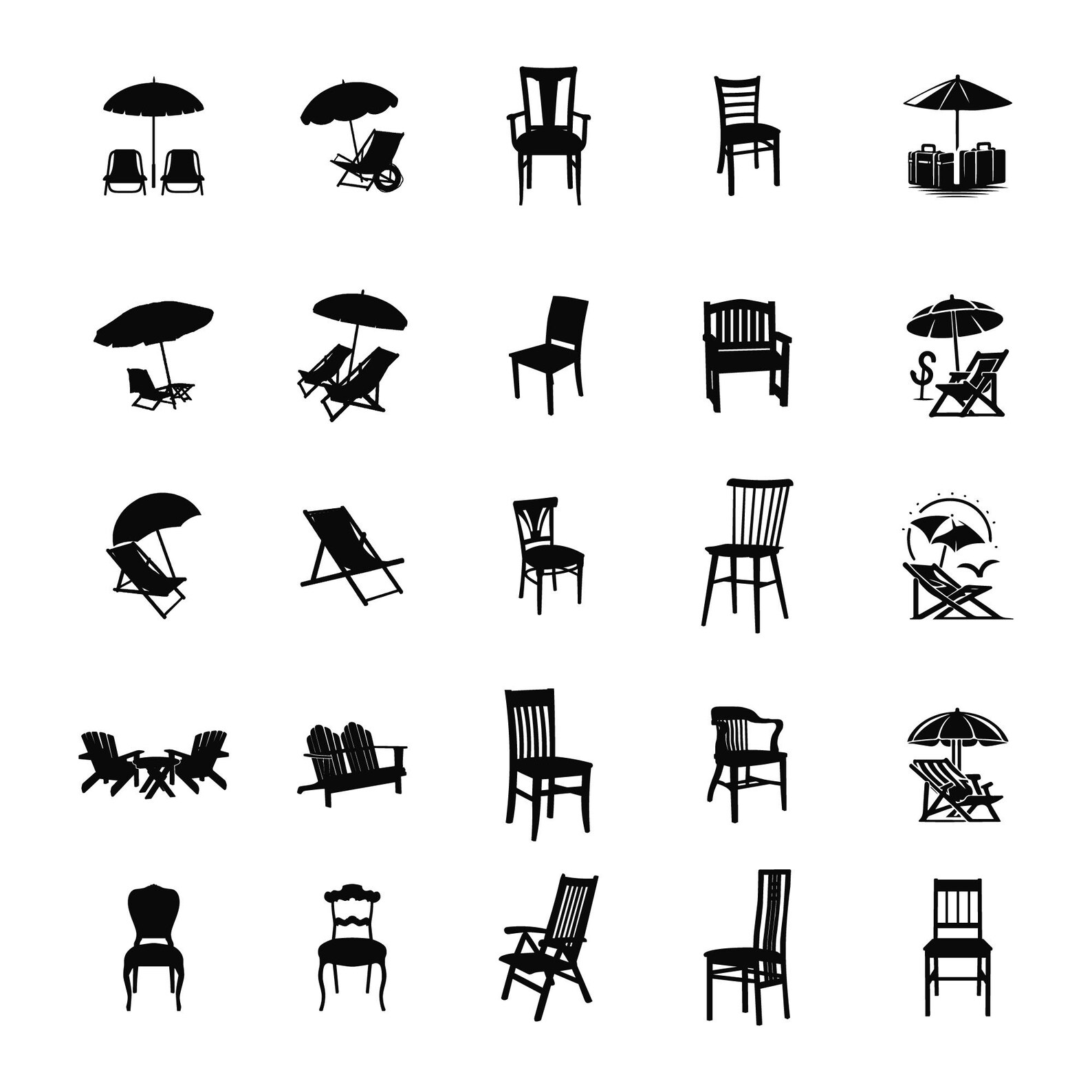 Office Chair Svg , Home Chair Clipart, Lounge Chair, Beach Chair ...