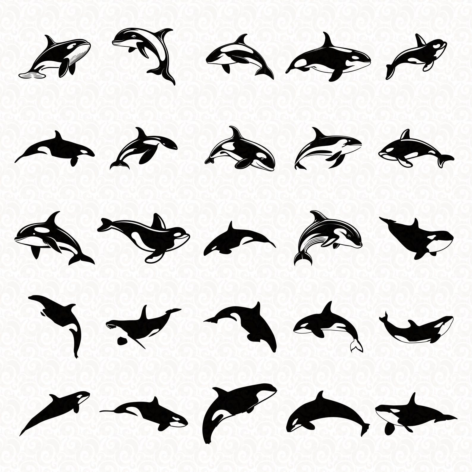 Orca Svg Bundles, Orca PNG, Cute Orca, Orca Silhouette, Printable Orca ...