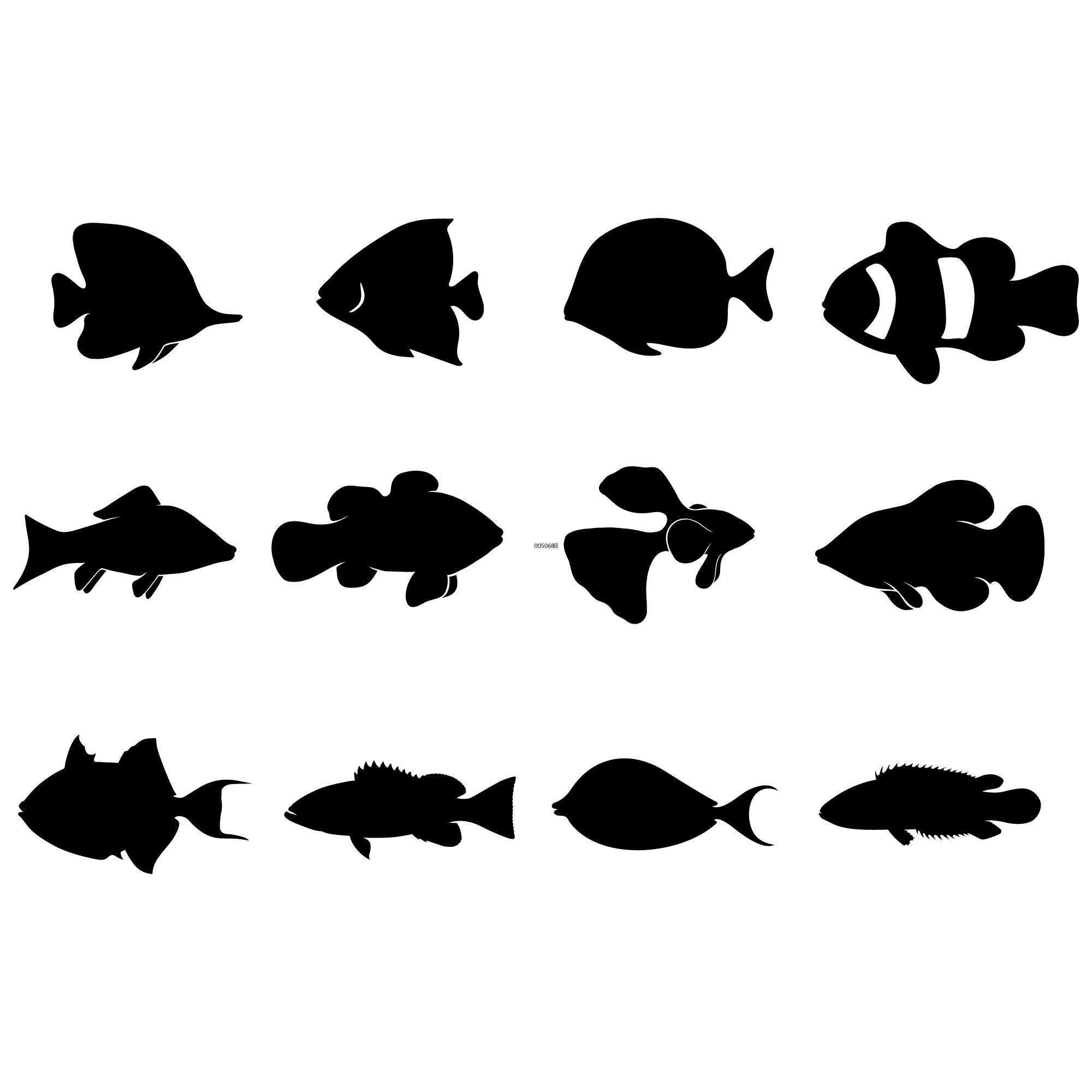 Poissons Svg, Lots PNG de poisson, Clipart poisson, Silhouette de ...