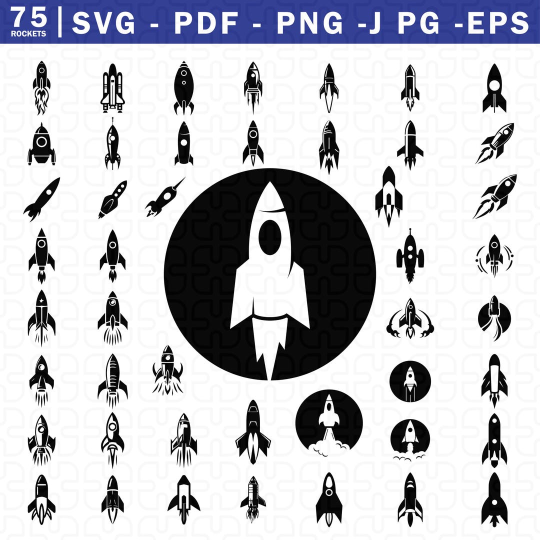 Rocket Svg Bundles, Rocket PNG, Flying Rocket, Rocket Vector, Space ...