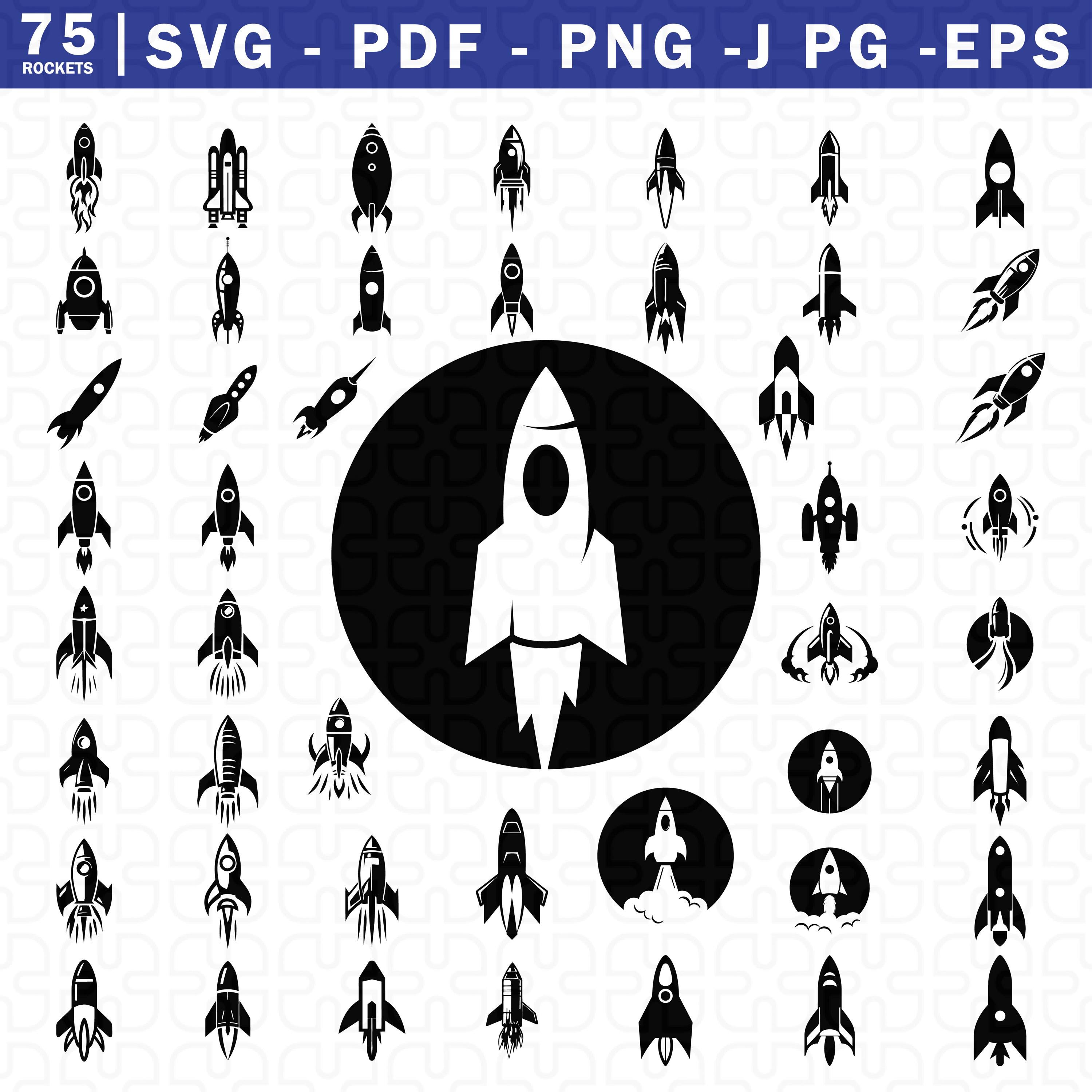 Rocket Svg Bundles, Rocket PNG, Flying Rocket, Rocket Vector, Space ...