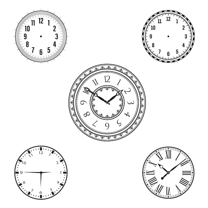 Wall Clock Face Svg Bundles, Clock PNG Files, Clock Face Clipart, Clock ...