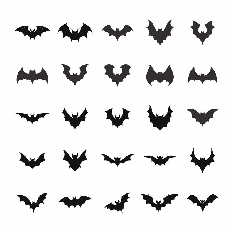Halloween Bat Svg Bundles, Bat Svg Prints Art, Bat Clipart, Bat PNG ...