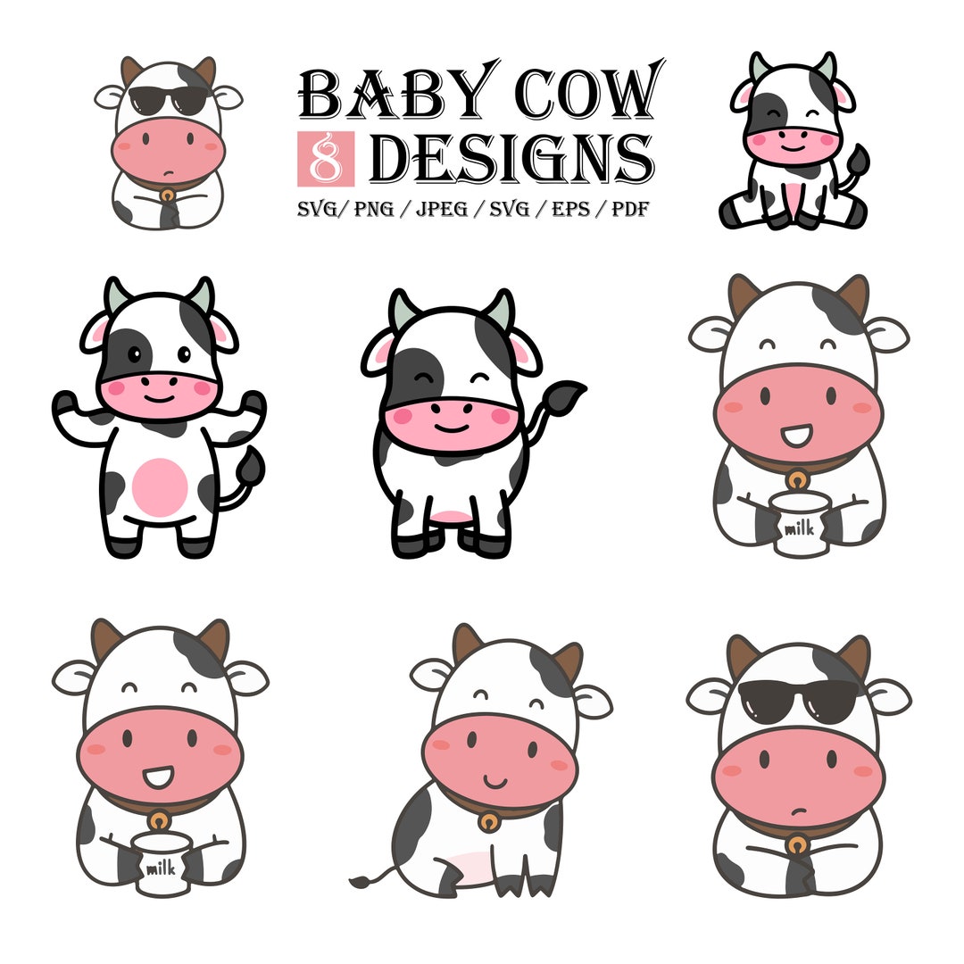 Baby Cow Svg, 8 Baby Cow Svg Bundles, Baby Cow Svg, Baby Cow PNG Files ...