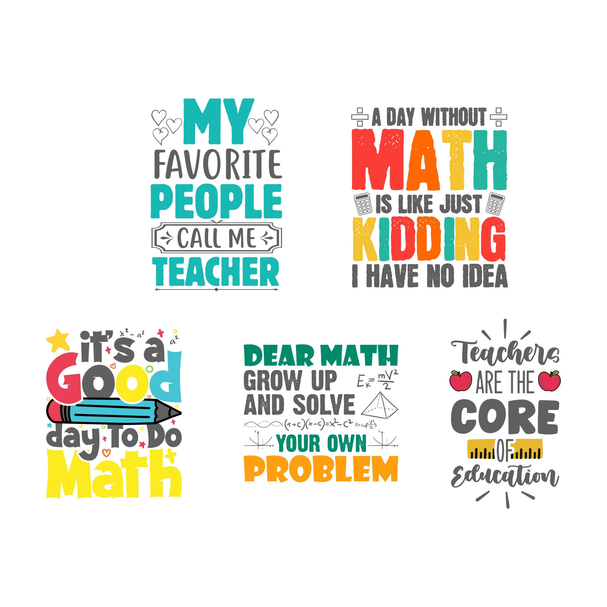 Cute Math Teacher SVG PNG Bundle, Math Teacher Shirt Svg,teacher Svg ...