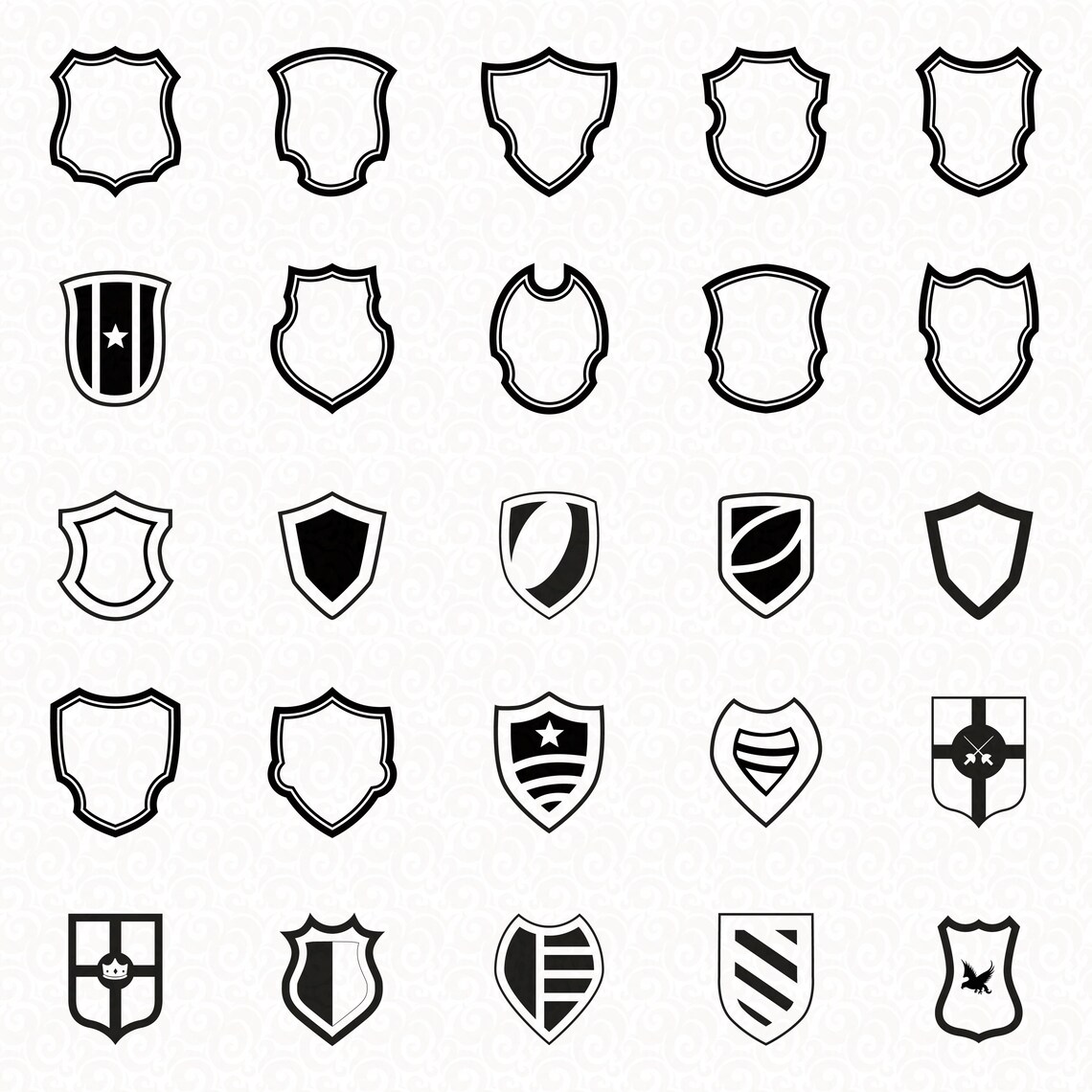Badge Shield Svg Bundles, Shield Svg, Shield Clipart, Shield PNG, Kids ...