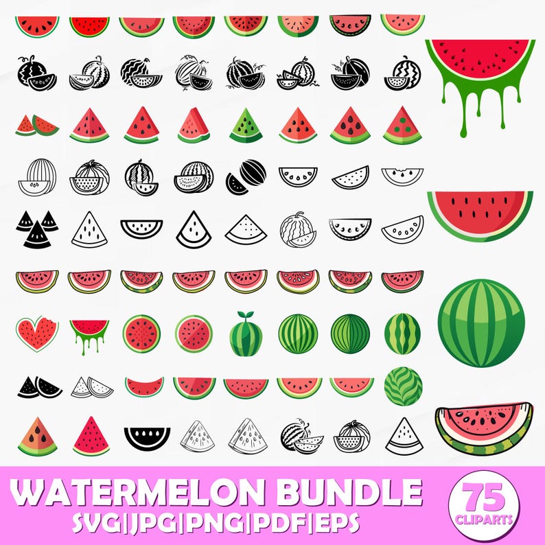Watermelon Svg Bundles, Watermelon PNG for T Shirts Prints, Watermelon for Projects, Watermelon ...