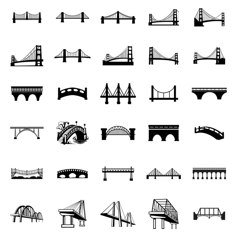 Long Bridges Svg Bundles, Bridges Svg Design, Bridges Clipart, Bridges ...