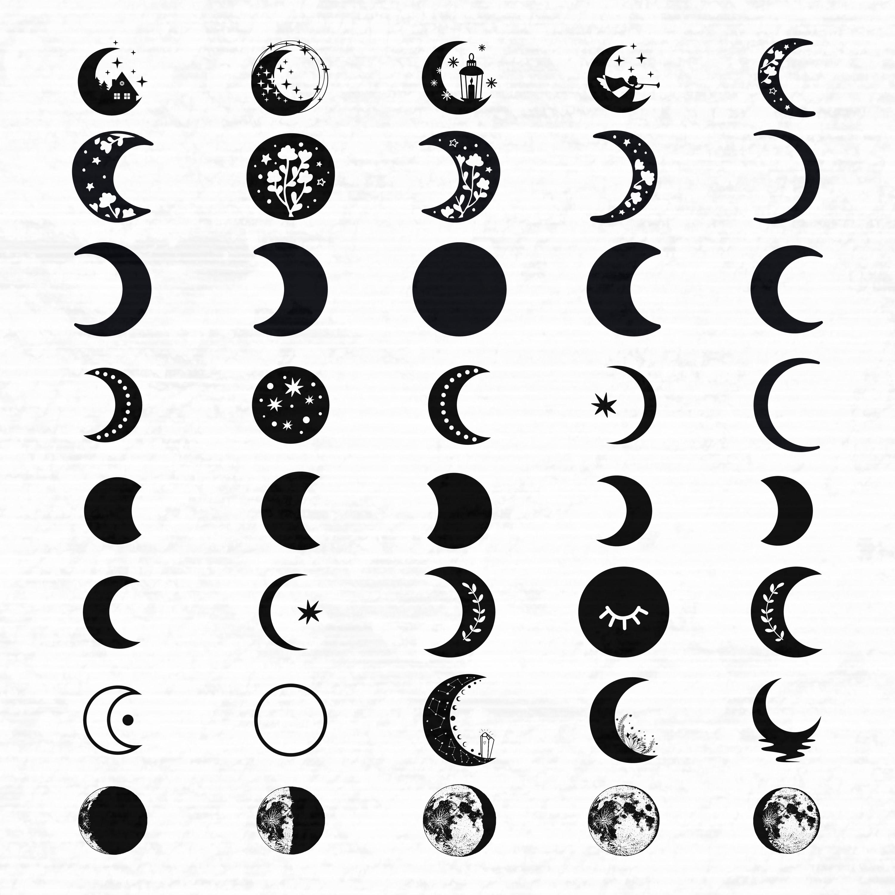 Moon Svg Bundles, Celestial Moon Svg, Moon Bundles,, Moon Cut Files ...