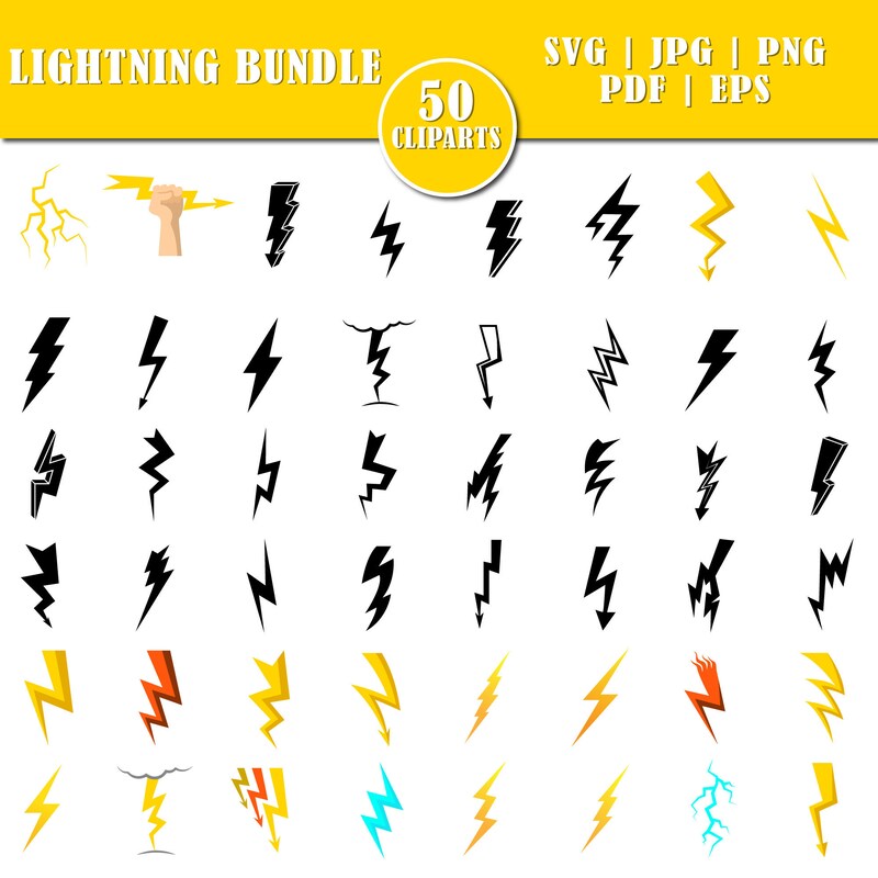 Lightning Svg - Etsy