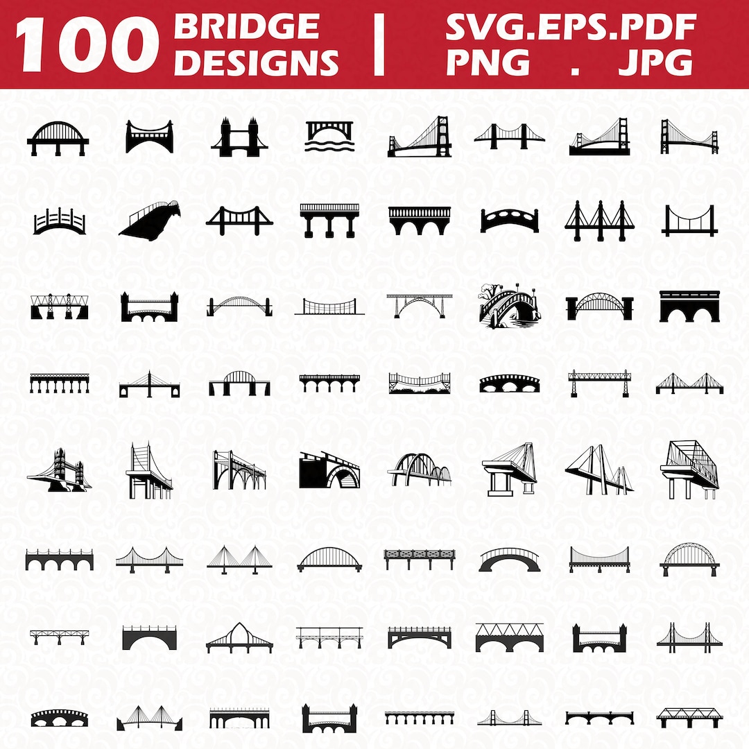 Long Bridges Svg Bundles, Bridges Svg Design, Bridges Clipart, Bridges ...