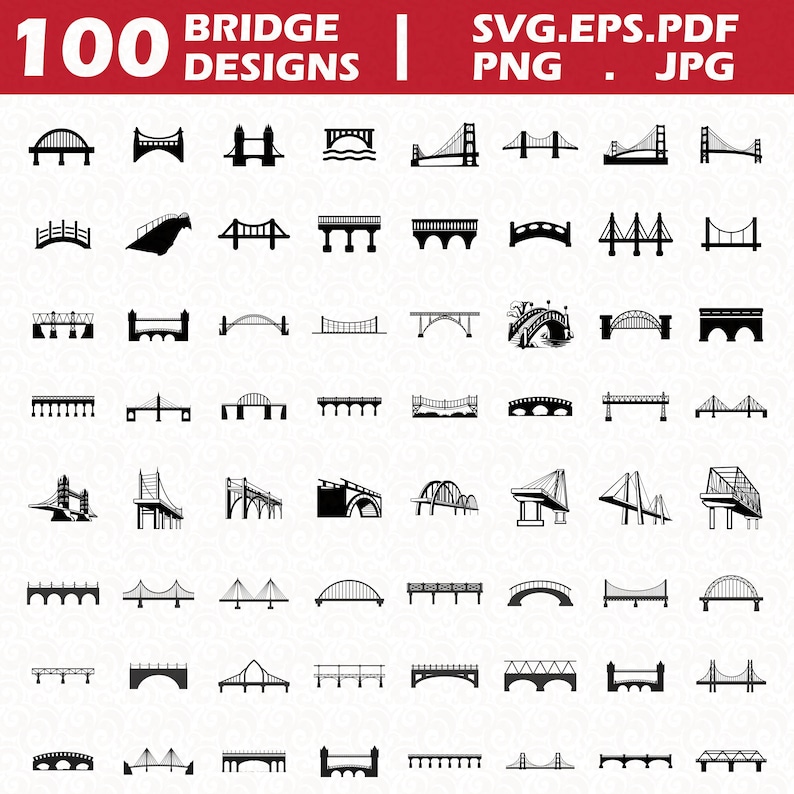 Long Bridges Svg Bundles, Bridges Svg Design, Bridges Clipart, Bridges ...