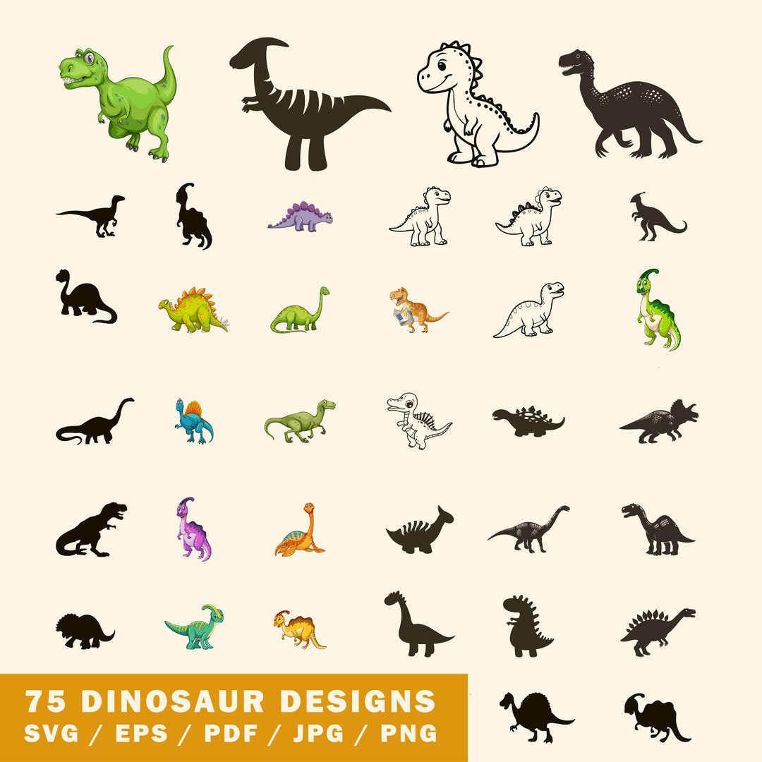 Dinosaur Svg Bundles, Dinosaur PNG Bundles, Dainosaur Clipart, Jurassic ...
