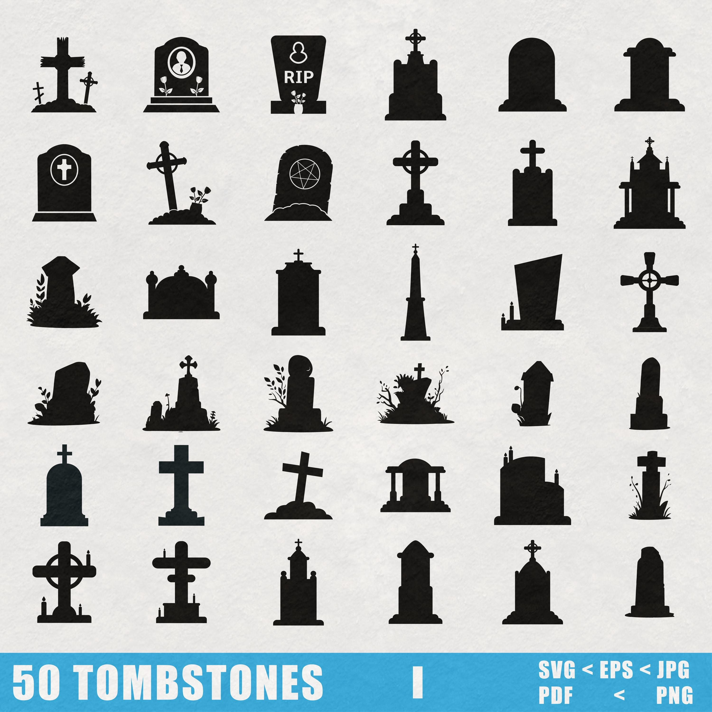Tombstone Svg Bundles, Tombstone Vector Files, Tombstone Clipart ...
