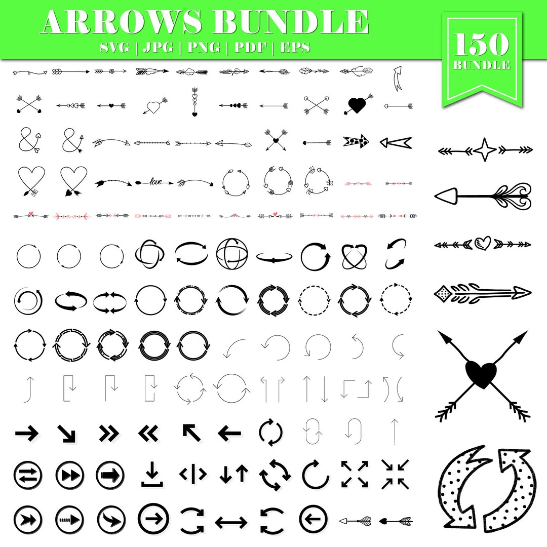 Arrow Svg Bundles, Archery Svg Bundles, Arrow Clipart, Bow Svg, Hand ...