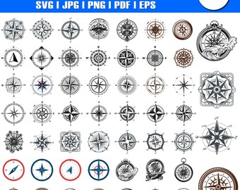 Direction Compass Svg Bundles, Compass Svg Bundles, Compass Rose Svg ...