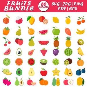Fresh Tropical Fruit Svg Bundles, Fruit Svg Bundles, Lemon, Cherry ...