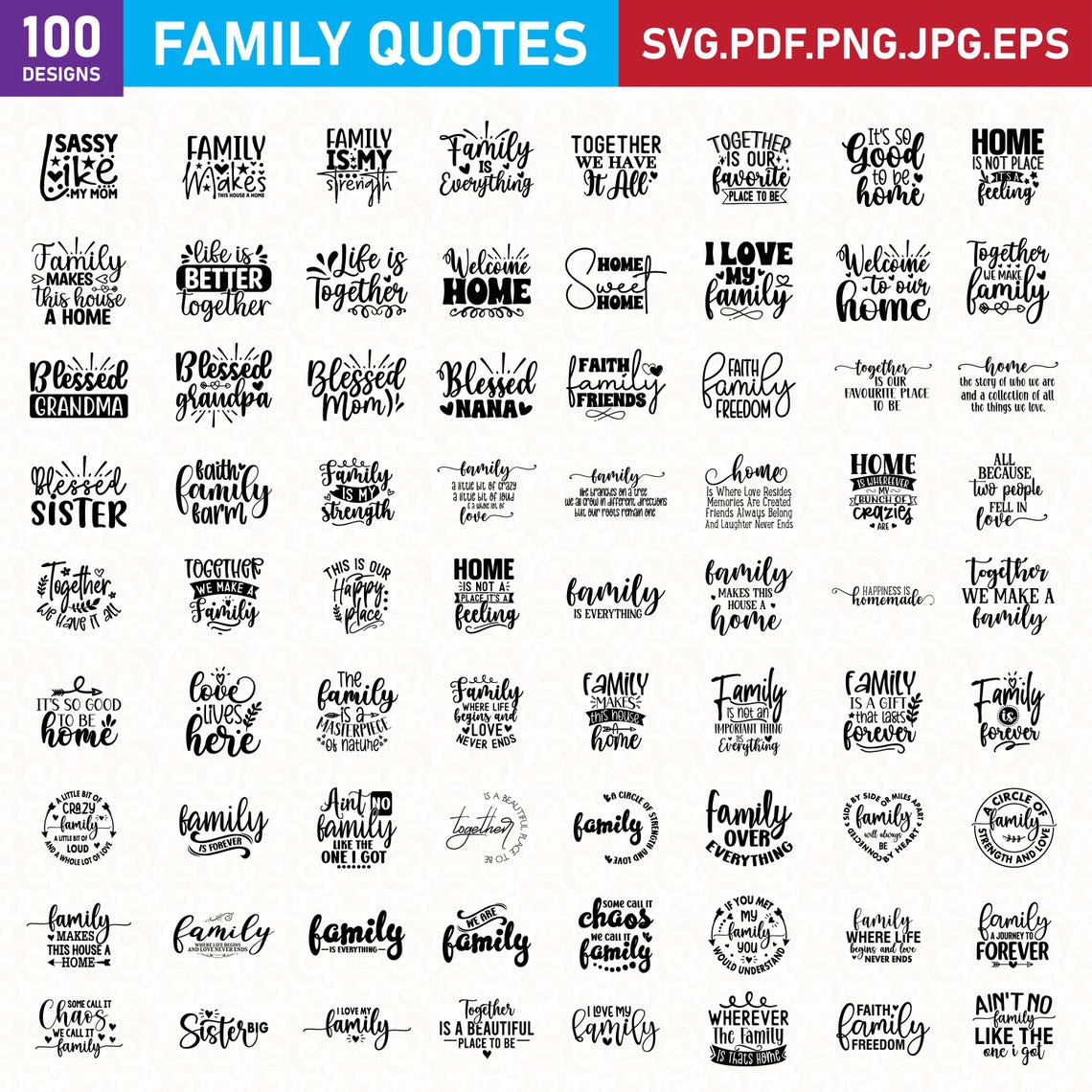 Cute Family Svg Bundles, Home Sign Svg, Family Quotes Svg Bundles ...