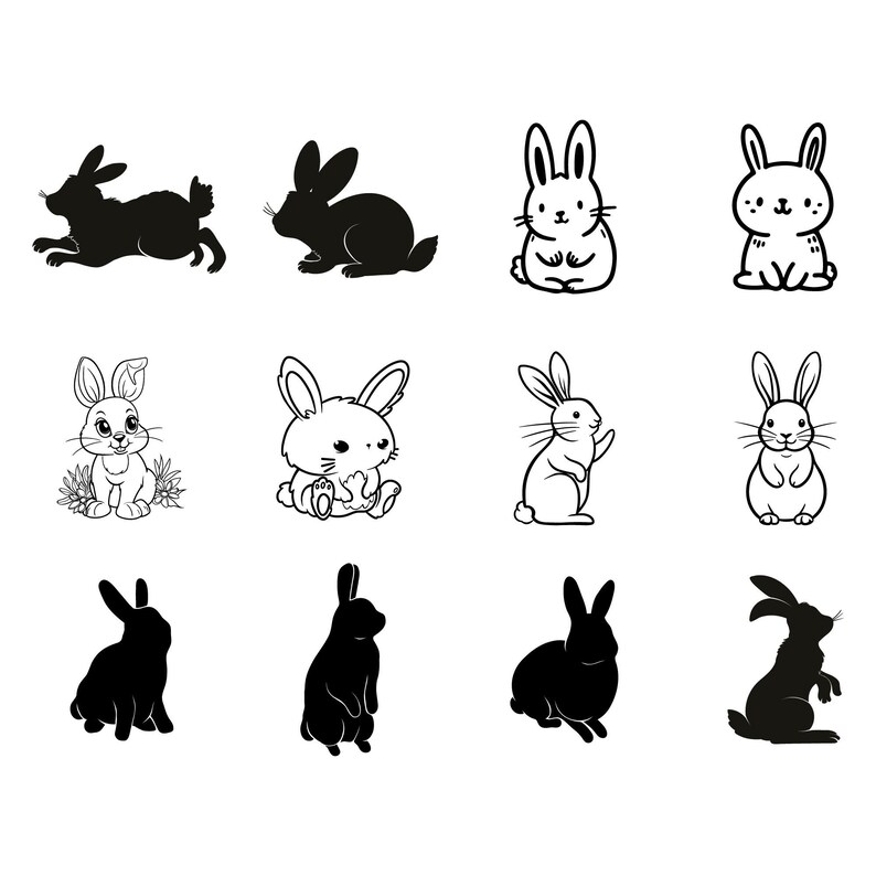 Rabbit Svg Clipart, Rabbit PNG Shirt Prints, Rabbit Svg, Rabbit Cut ...