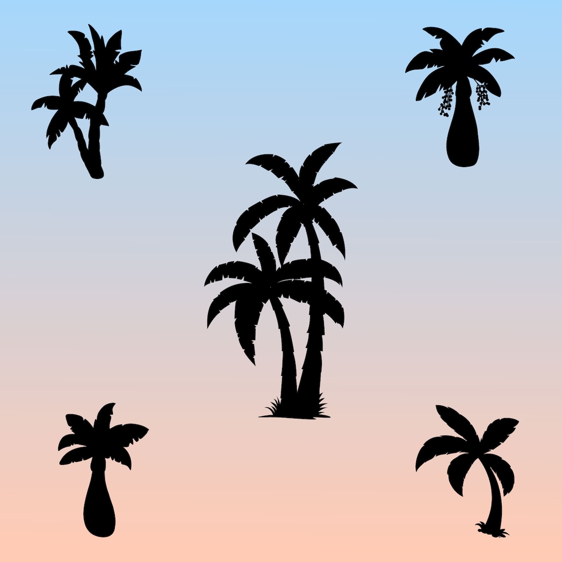 Palm Tree Svg Bundle, Palm Tree Clipart, Palm Tree Circuit, Palm Trees ...