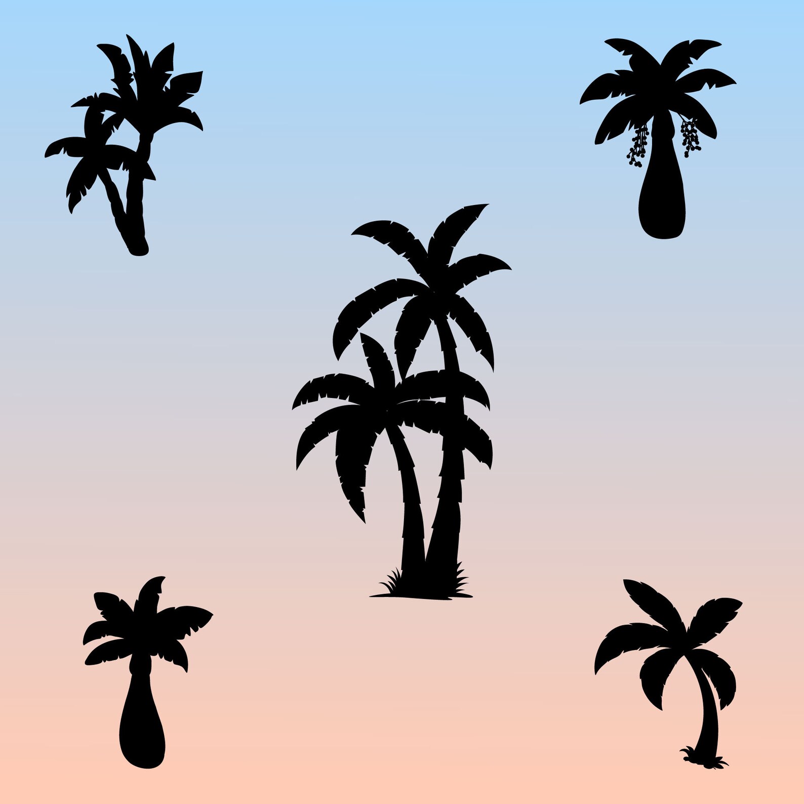 Palm Tree Svg Bundle, Palm Tree Clipart, Palm Tree Circuit, Palm Trees ...