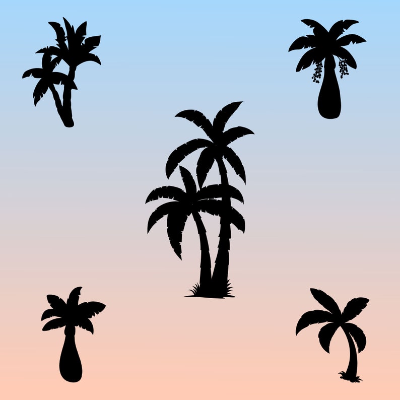 Palm Tree Svg Bundle, Palm Tree Clipart, Palm Tree Circuit, Palm Trees Svg, Palm Tree Silhouette ...