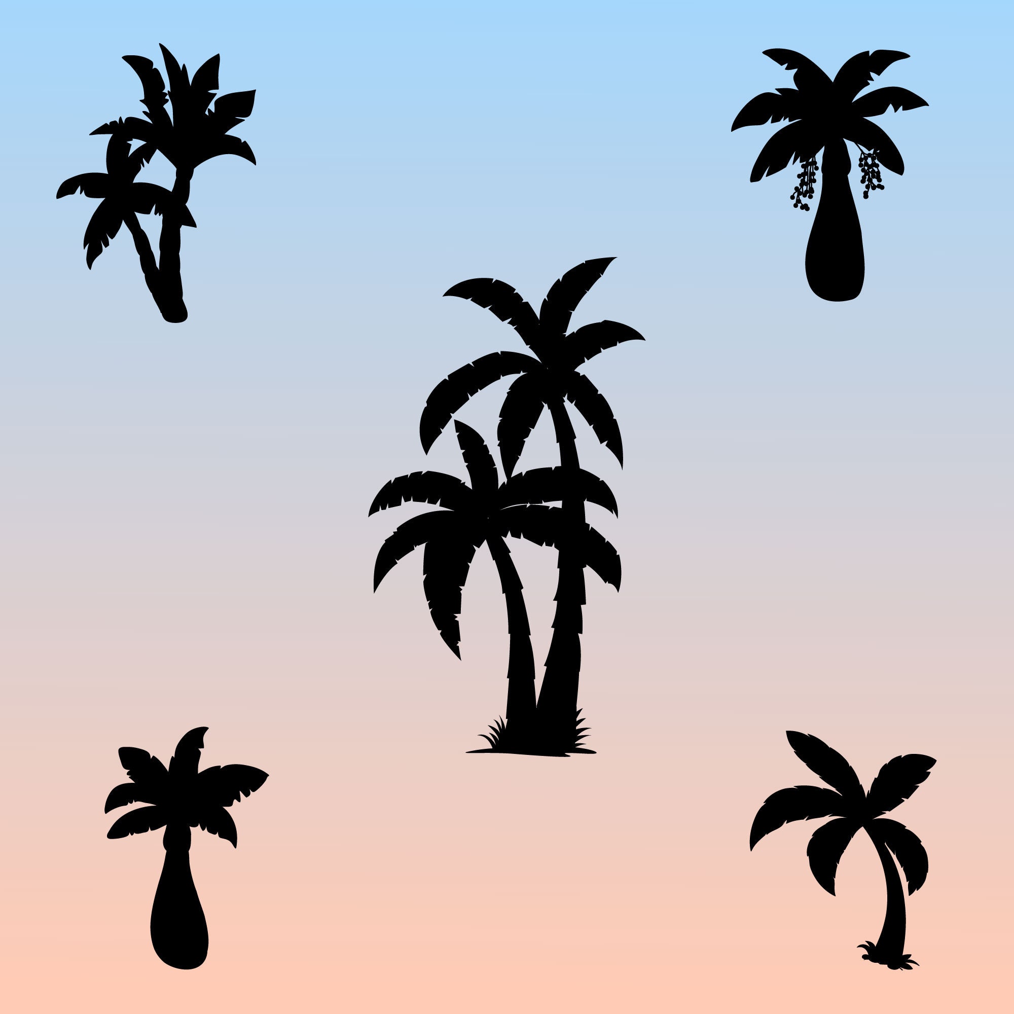 Palm Tree Svg Bundle, Palm Tree Clipart, Palm Tree Circuit, Palm Trees ...