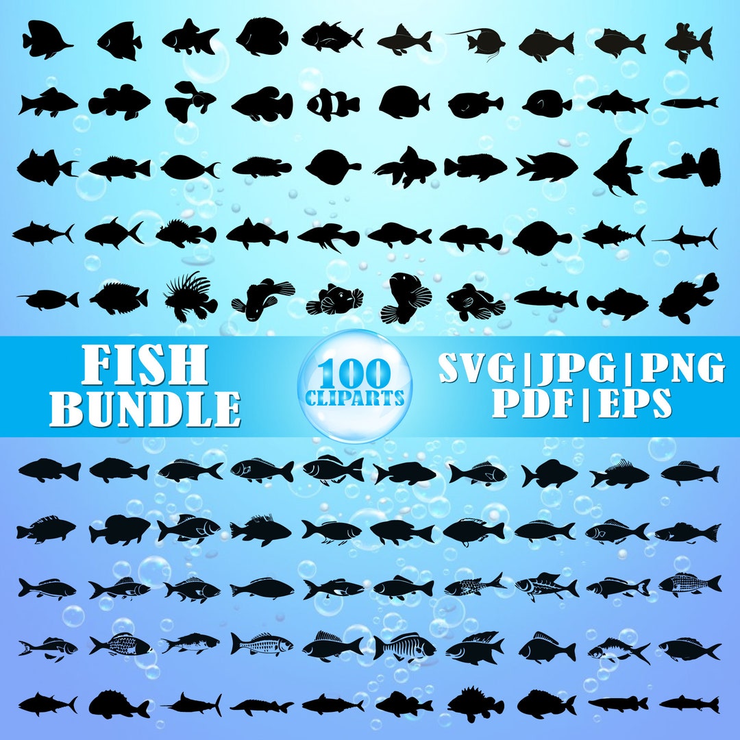 Fish Svg Bundles, Fish PNG Bundles, Fish Clipart, Fish Silhouette, Fish ...