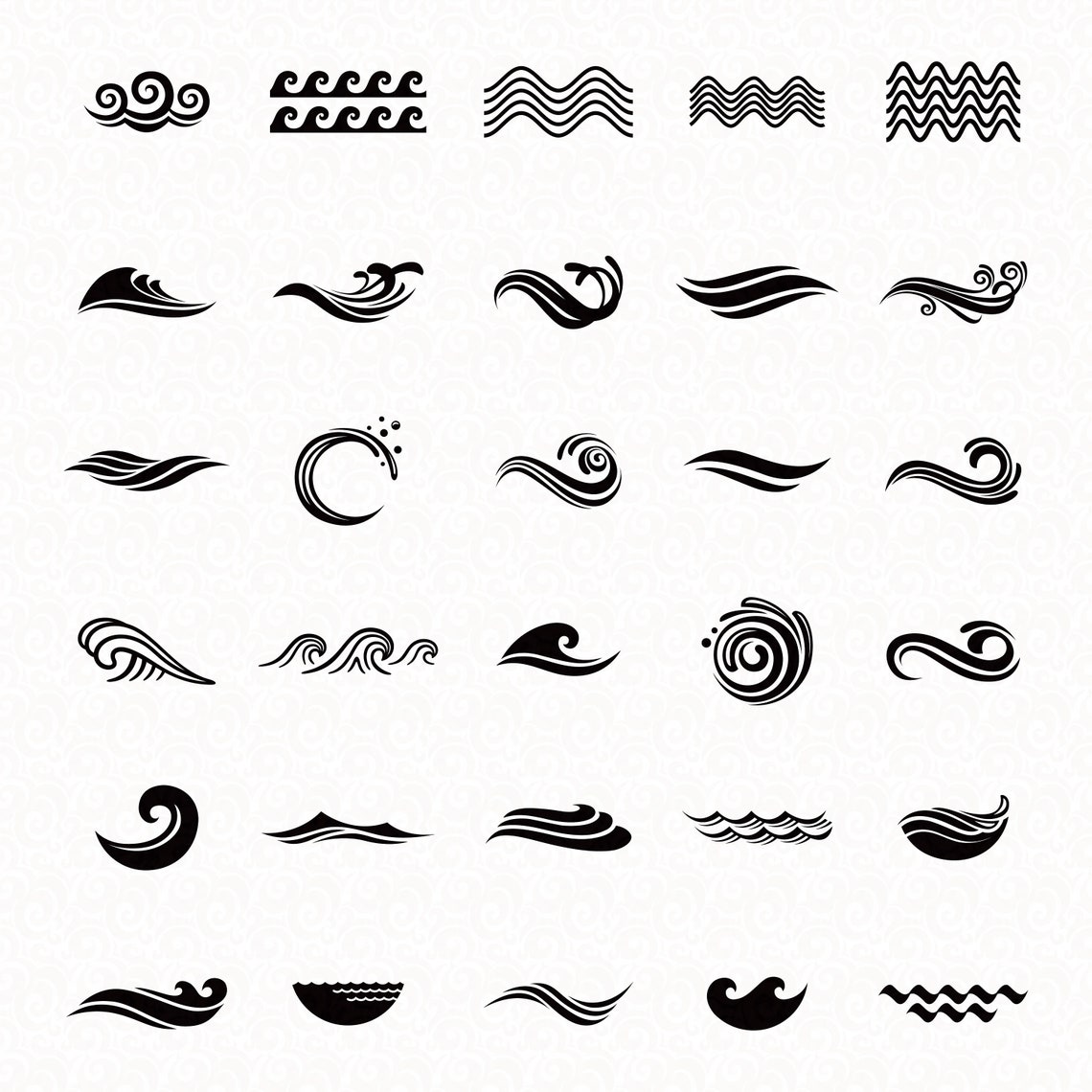 Waves Svg Bundles, Sea Waves Svg Clipart, Wave Clipart, Water Wave ...