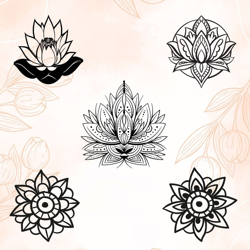 Lotus Flower Svg, Flower Svg Bundles, 75 Lotus Flower Designs ...