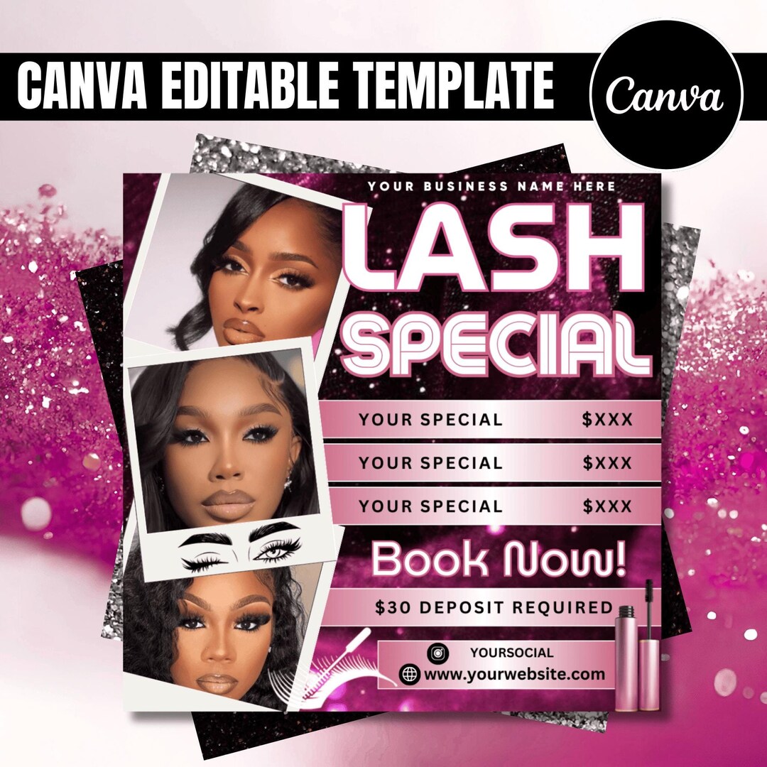 March Lash Extension Flyer, March Lash Promo Template, March Lash Sale ...