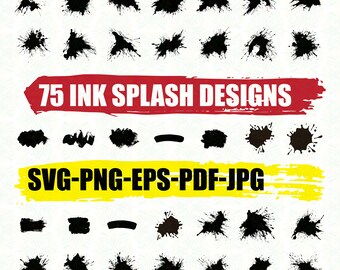 Pen Ink Splash Svg Bundles, Black Ink Splash Clipart, Pen Ink Svg ...
