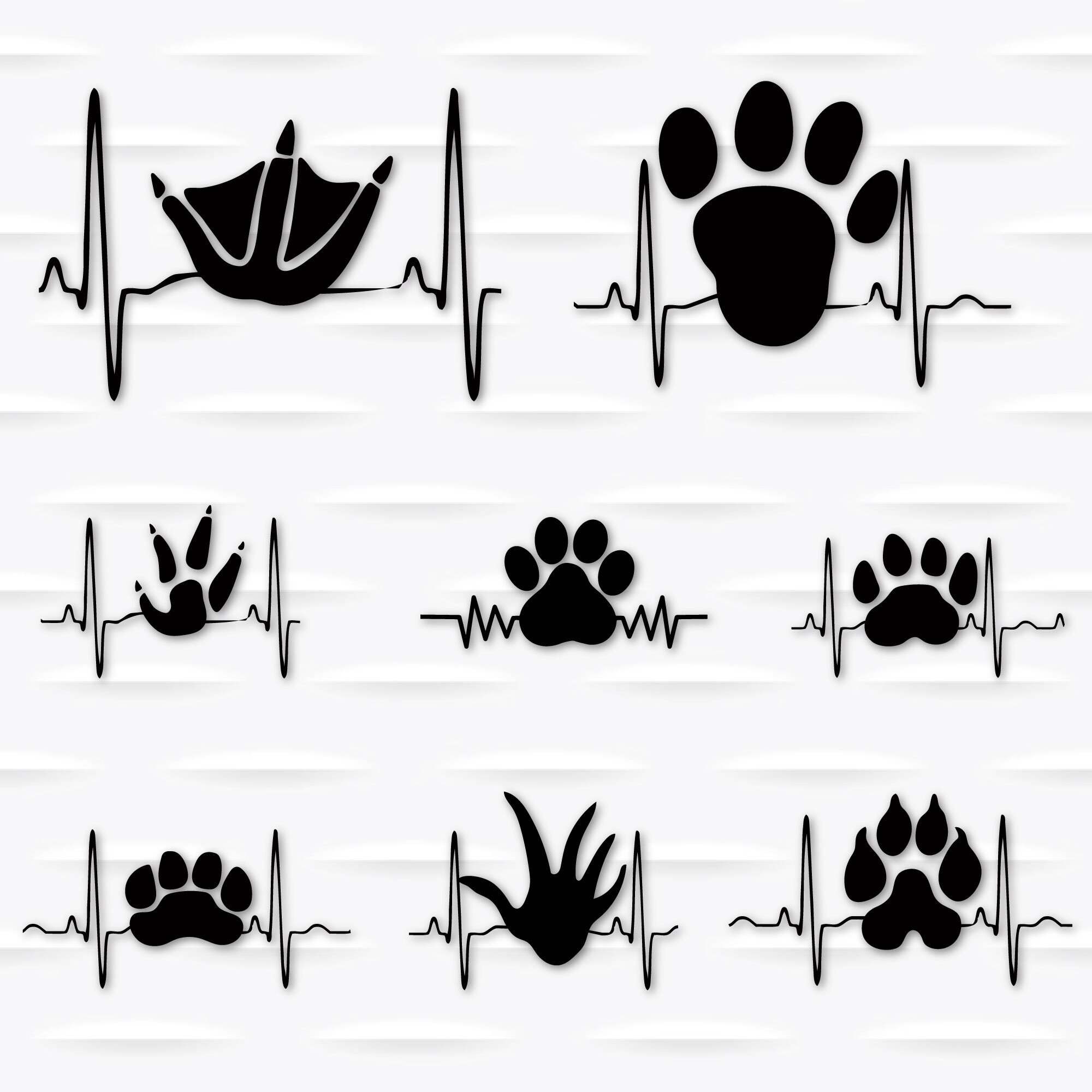 Heartbeat Svg Bundles, Heart Pulse Svg Bundles, 75 Heartbeat Clipart ...