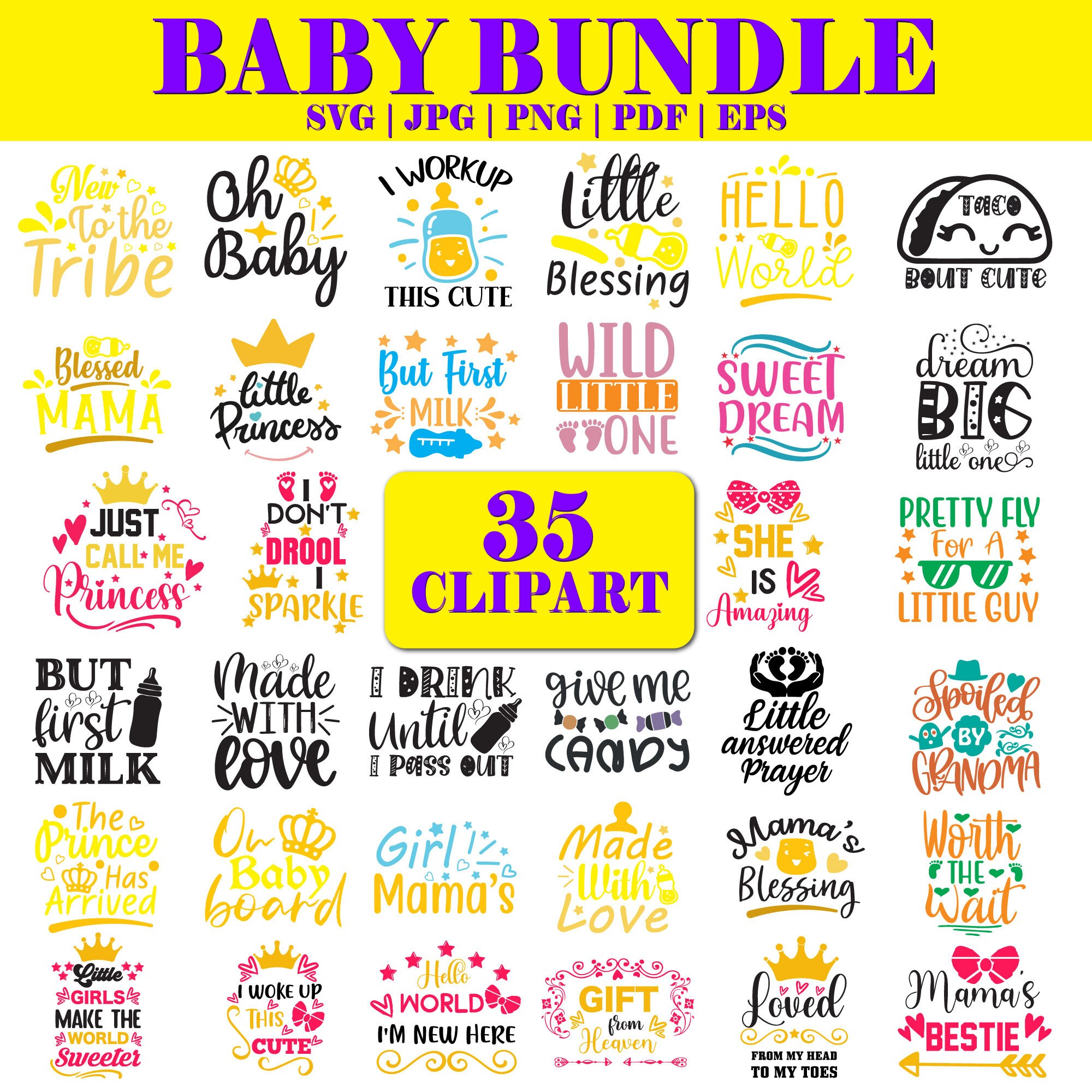 New Born Baby Svg Bundle, Baby Svg Clipart, New Born Baby Svg Bundles ...