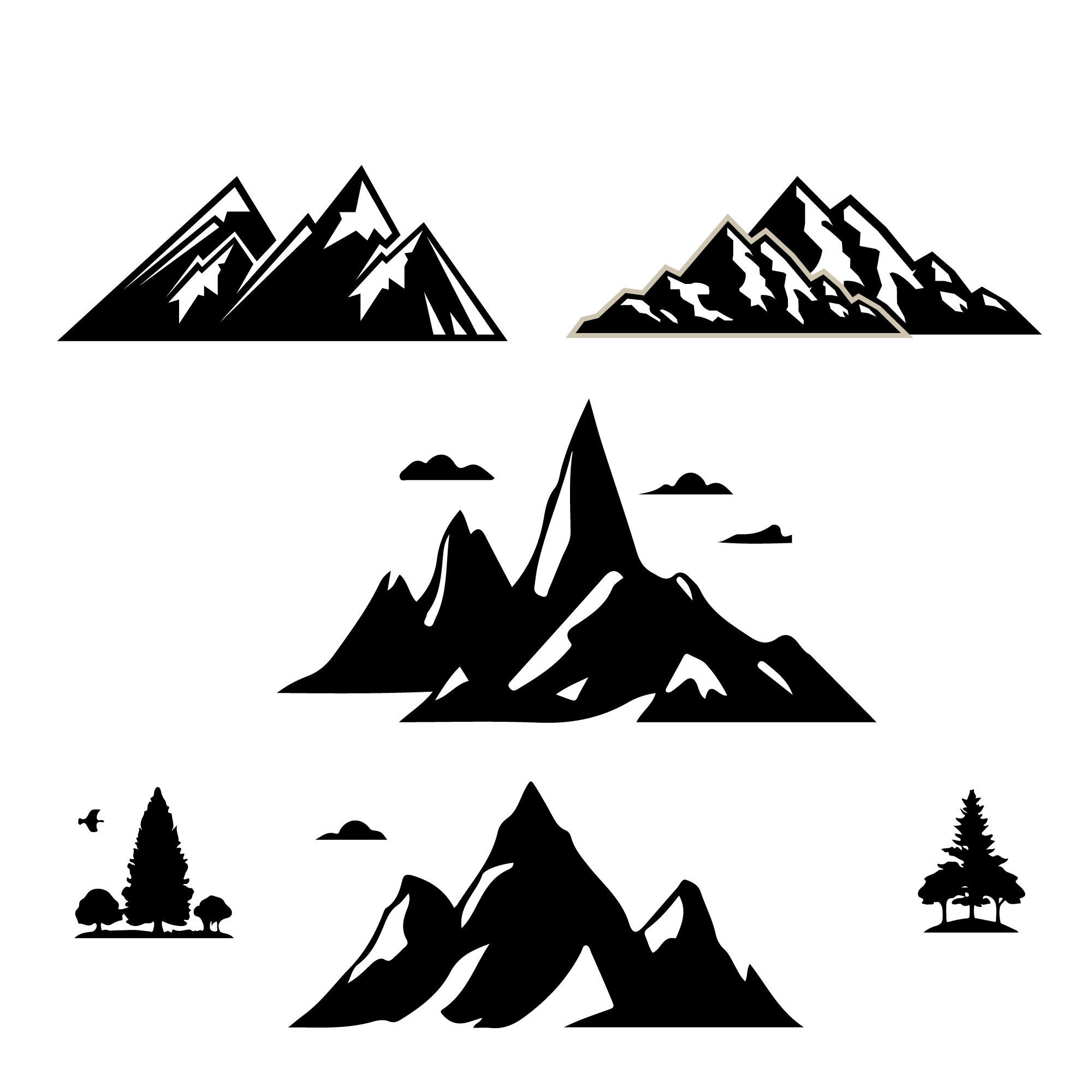 Mountain Svg Files, Mountain Clipart, Mountain Svg Bundles, Mountain ...